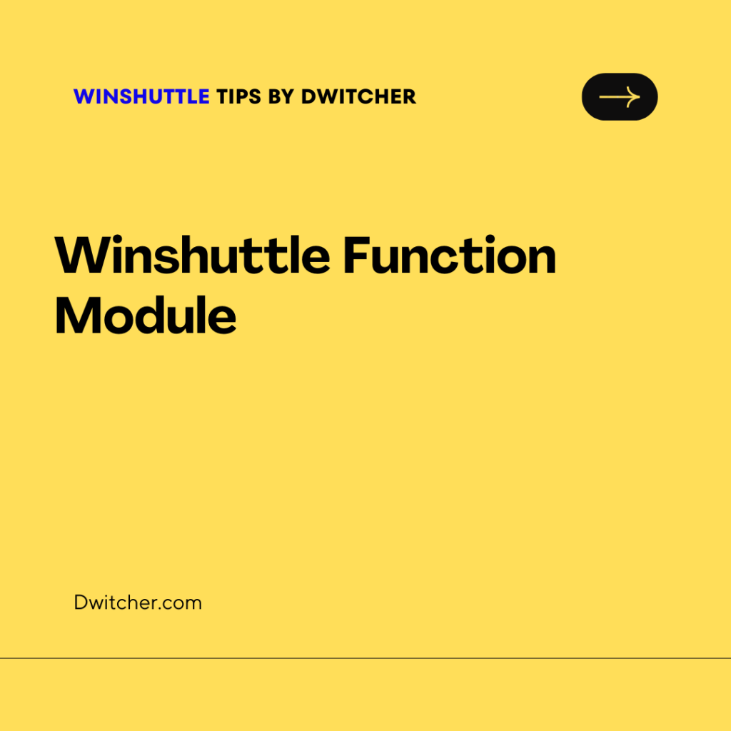 Function Modules: Winshuttle – Dwitcher Technology